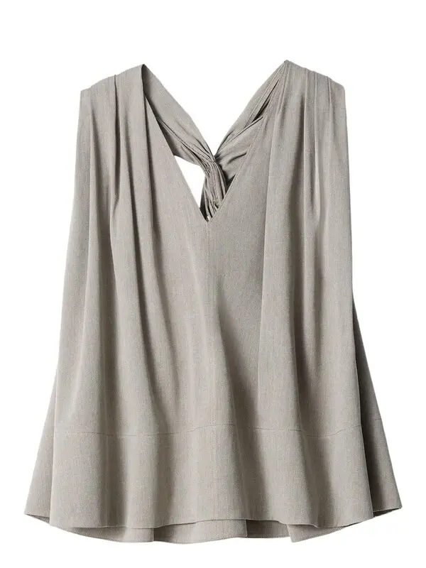 Jacquemus Velero Gathered Linen-blend Top - Grey