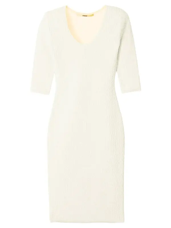 Jacquemus Scala Scoop-neck Midi Dress - White