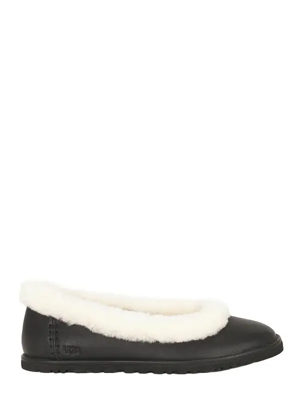 UGG Zora Leather Ballet Flat - Black