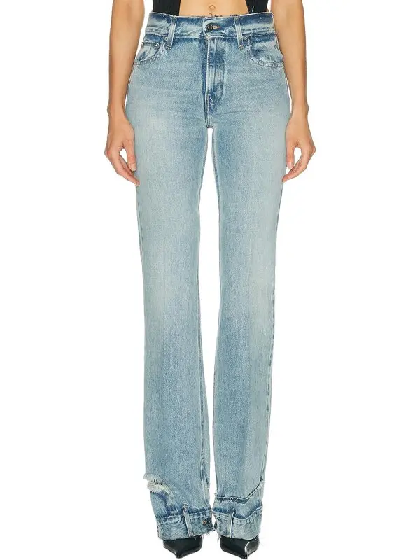 HAIKURE Flora Cut Flare Leg Denim - Pollock