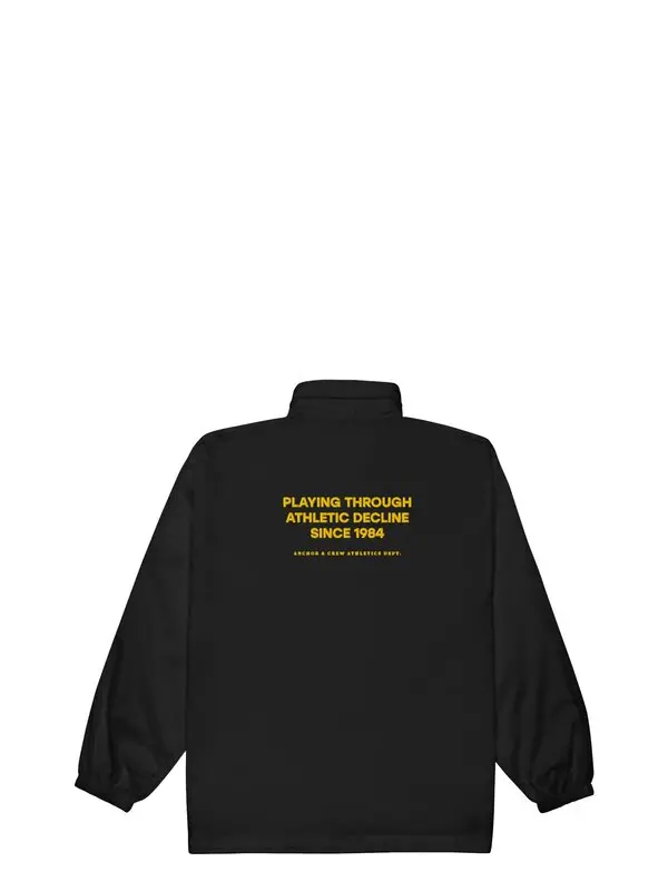 ANCHOR & CREW Athletic Decline Sports Club League Embroidered Windbreaker Coat - Black