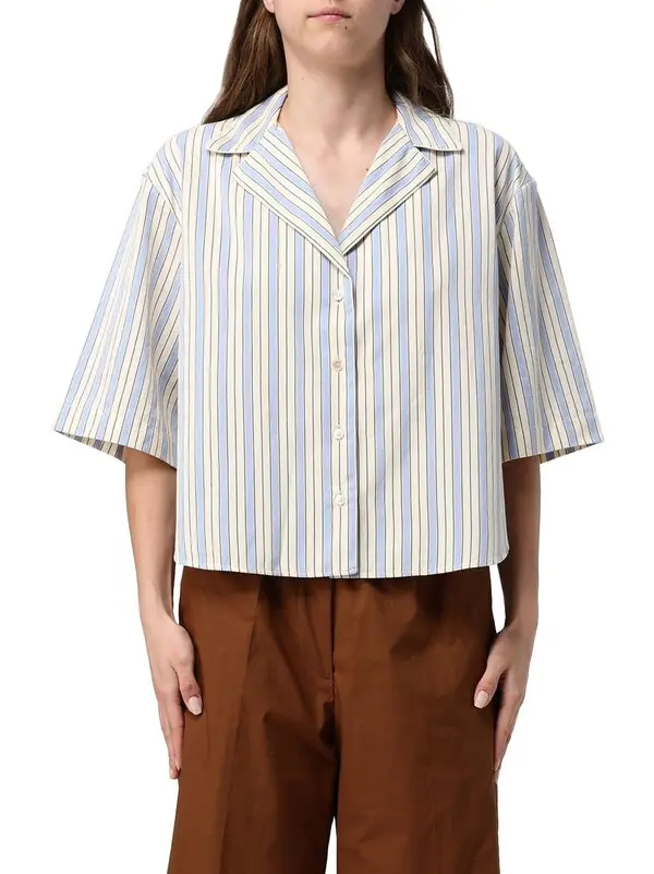 FORTE_FORTE Striped Shirt - Gnawed Blue