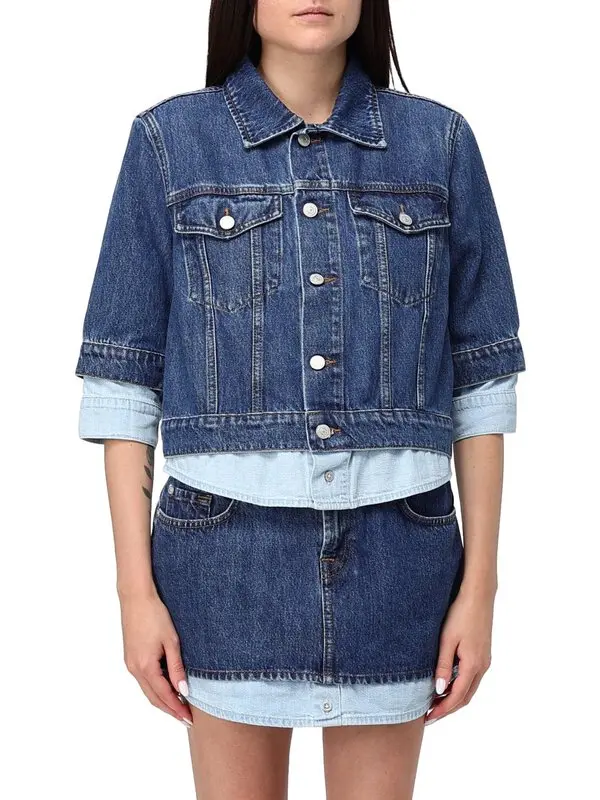 7 For All Mankind Short Sleeve Denim Jacket - Blue