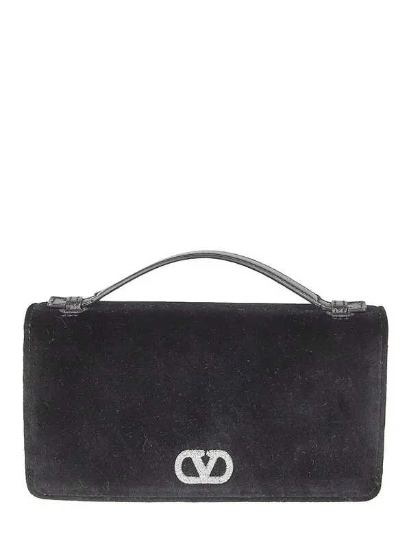 Valentino Garavani Vlogo Signature Suede Mini Bag - Black
