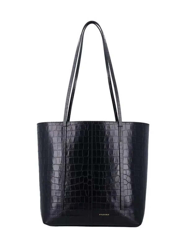 BY MALENE BIRGER Croc-effect Calf Leather Shoulder Bag - Black