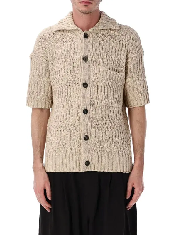 ROBERTO COLLINA Knitted Sweater With Shawl Collar - Beige