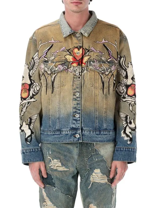 WHO DECIDES WAR Embroidered Jacket - Denim