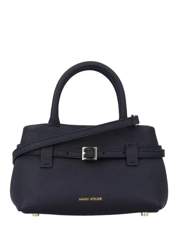 Manu Atelier Le Cambon 20 Mini Grained Calfskin Handbag - Black
