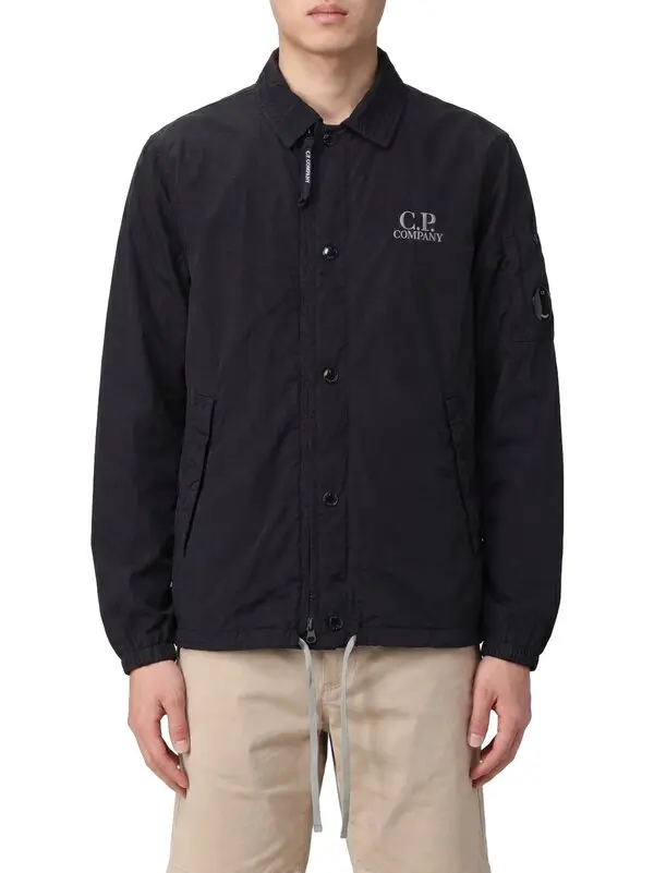 C.P. COMPANY Polyamide Shirt Jacket With Classic Collar And Drawstring Hem - Black