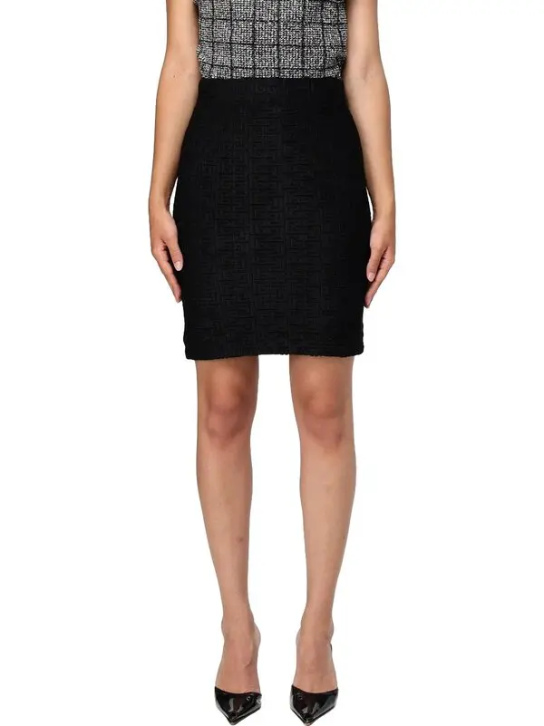 Balmain Textured Pencil Skirt - Black