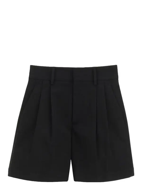 Red Valentino High Waisted Pleated Shorts - Black