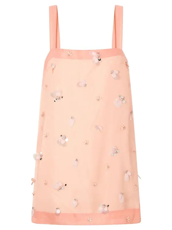 Simkhai Sumi Embellished Organza Mini Dress - Pink