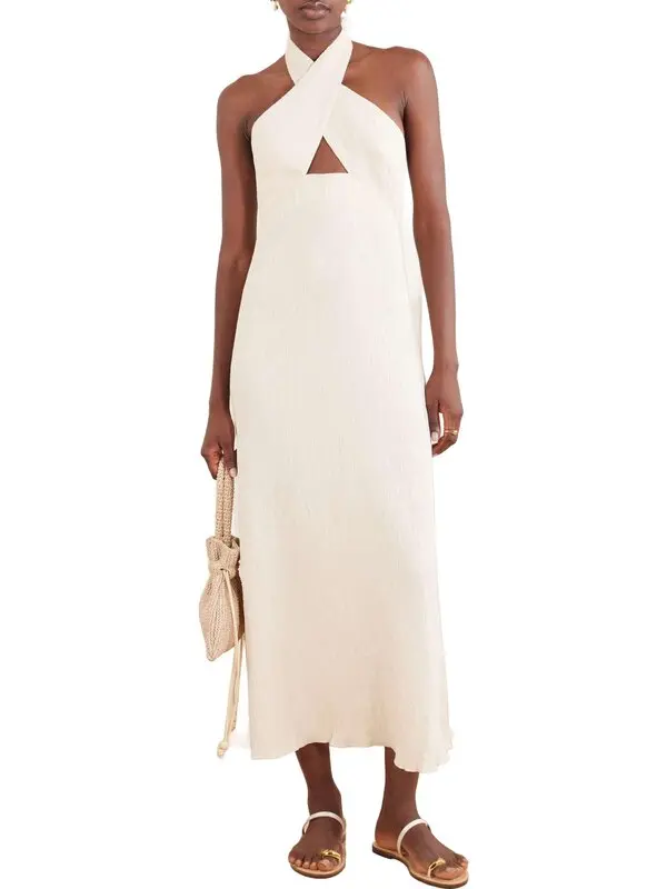 Johanna Ortiz Light Heart' Gauze Halterneck Maxi Dress - Saffron