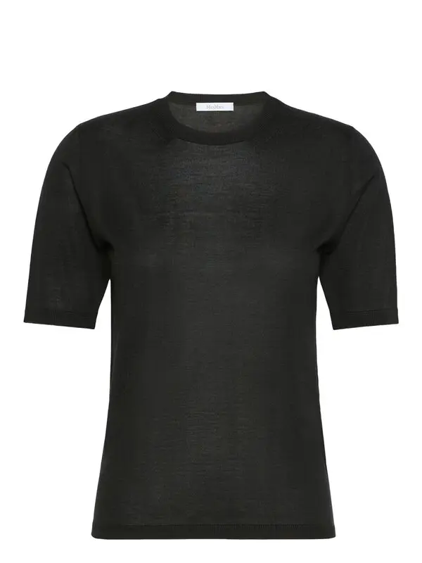 Max Mara Short-sleeved Knitted Top - Black