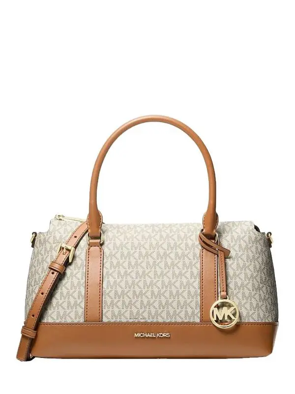 Michael Kors Andie Medium Signature Logo Satchel Bag - Vanillaacrn