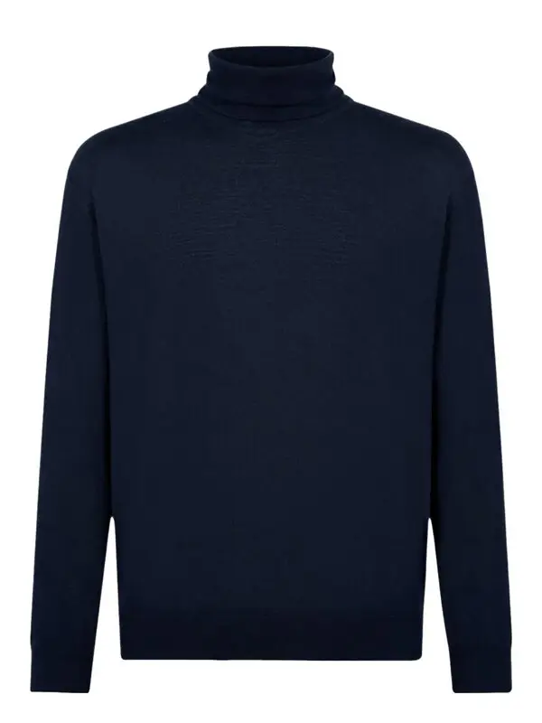 Paul & Shark Turtleneck Sweater With Ribbed Cuffs - Dark Blue