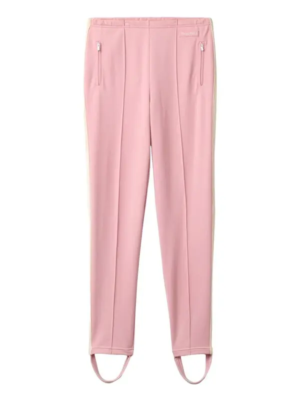 Miu Miu Technical Fabric Pants With Racing Stripe Detail - Alabaster/ivory