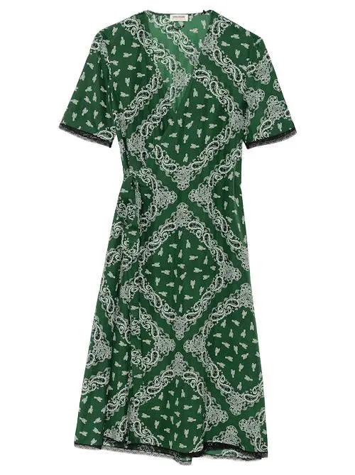 Zadig&Voltaire Reforme Silk Bandana Print Midi Dress - Meadow