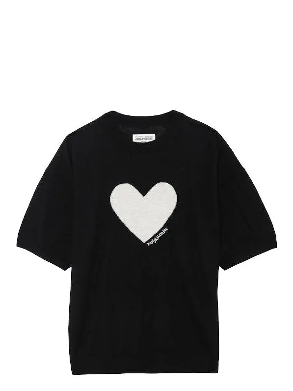 Zadig&Voltaire Idaz" Cashmere Sweater With Heart Motif - Black