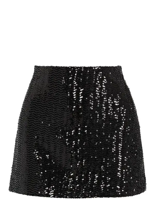 ANINE BING Sequined Tulle Mini Skirt - Black