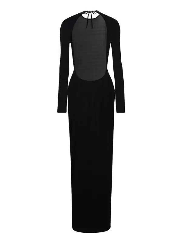 Rabanne Cutout Stretch Cupro Maxi Dress - Black