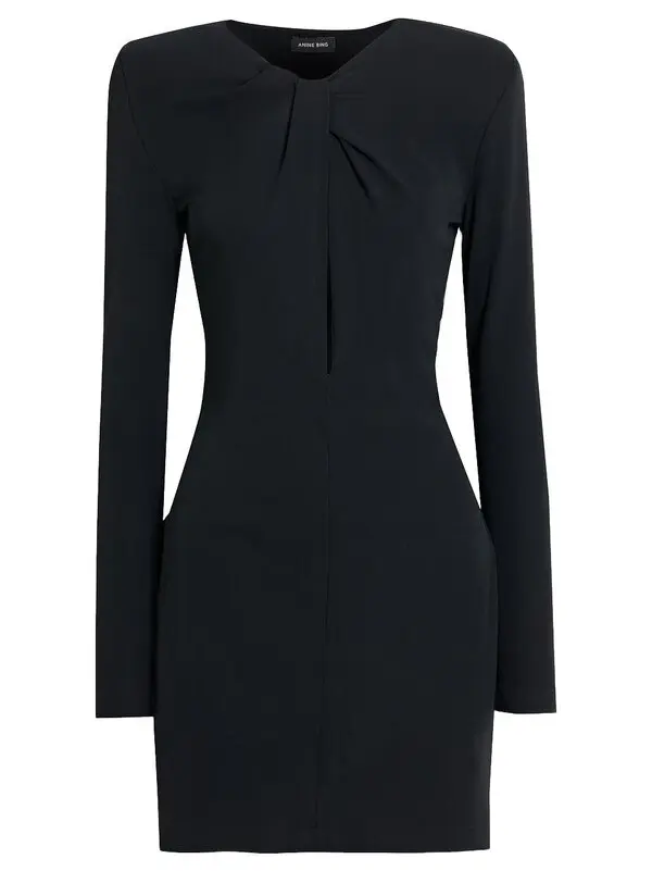 ANINE BING Amaya Cutout Stretch-jersey Mini Dress - Black