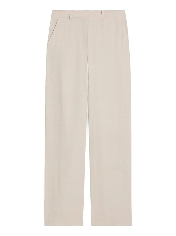 ANINE BING Kline Crepe Straight-leg Pants - Beige