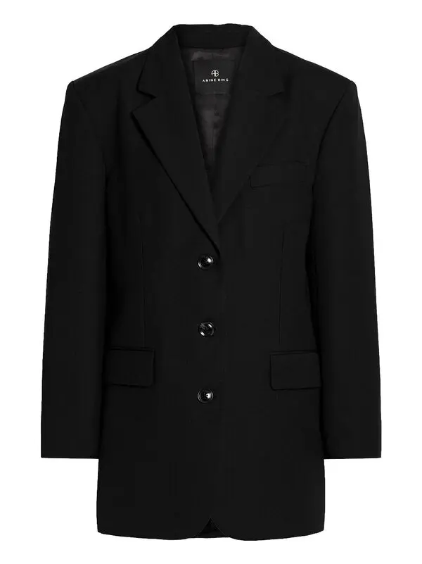 ANINE BING Sara Crepe Blazer - Black