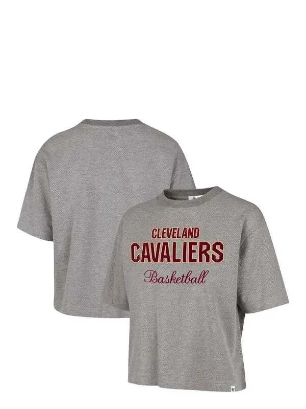 '47 47 Cleveland Cavaliers Pivot Drop Needle Cropped T-shirt - Gray