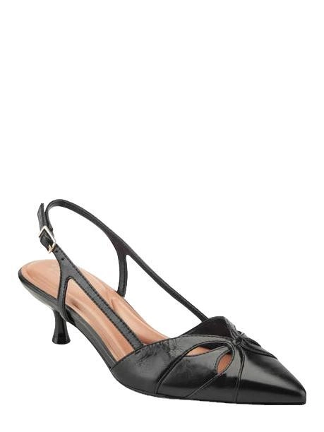 Easy Spirit Kaisley Pointed Toe Slingback Pump With Kitten Heel - Black