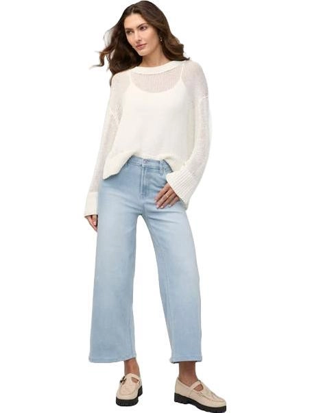 DUER High Rise Wide Leg Crop Performance Denim - Zephyr