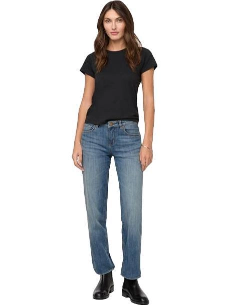 DUER Performance Denim Mid Rise Straight Leg Jeans - Blue-ash