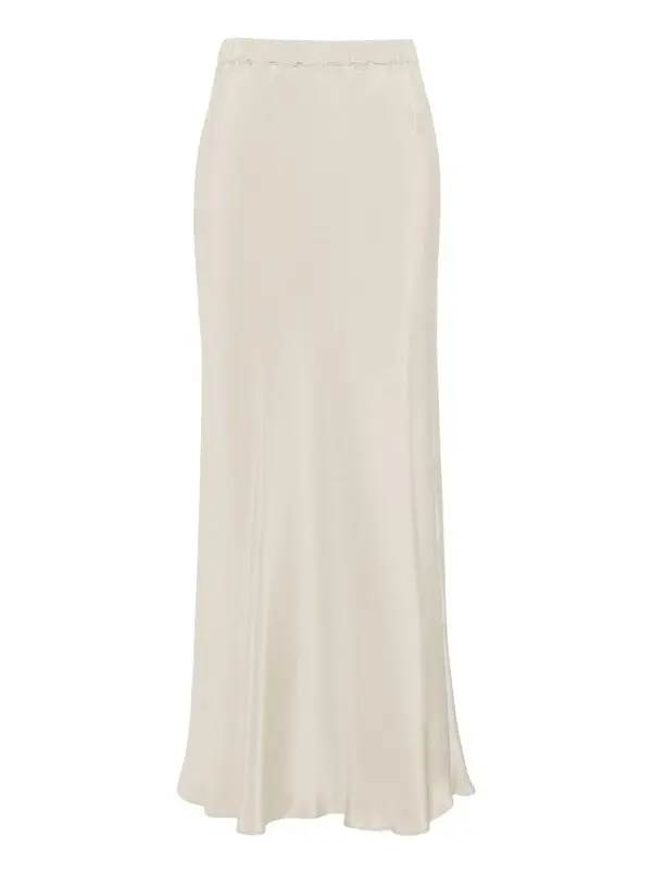 Max Mara Silk Maxi Skirt - Beige