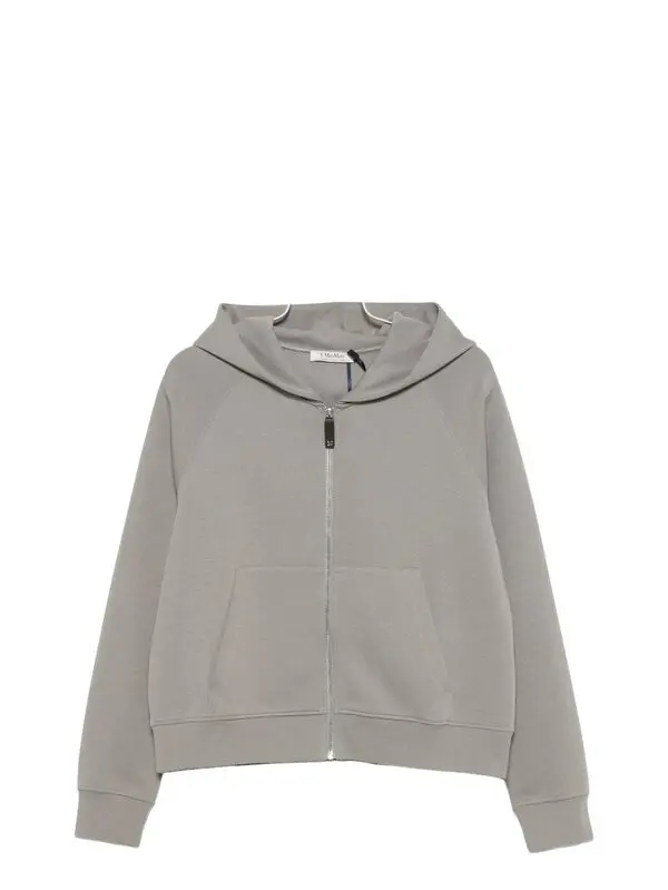 Max Mara Cotton Zip-up Hoodie - Grey