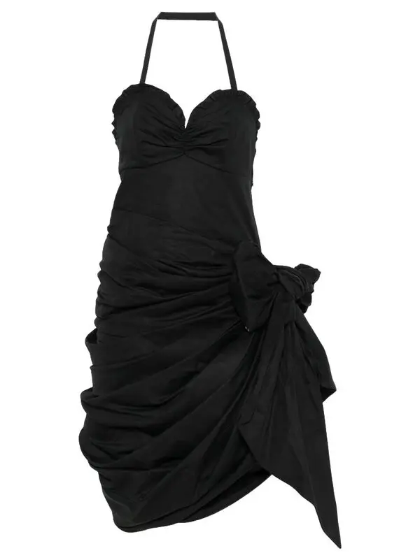 Chloé Silk Strapless Dress With Draped Detail - Black