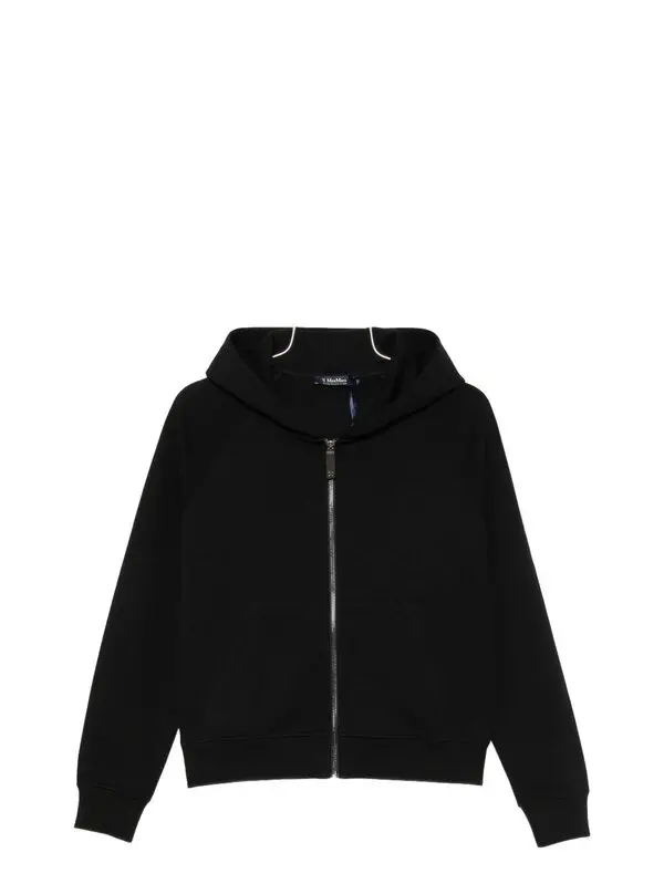 Max Mara Zip-up Cotton Hoodie - Black