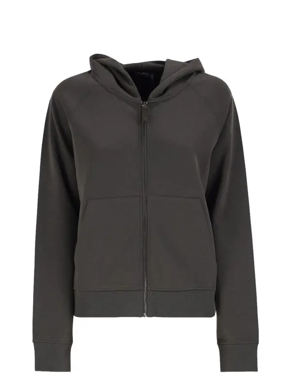 Max Mara Cotton Zip Hoodie With Embroidered Logo - Grey