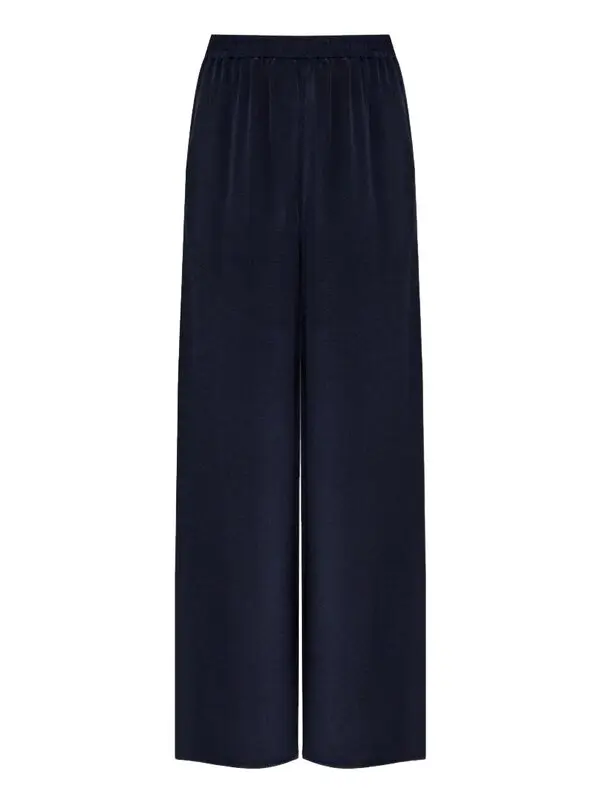 Max Mara Silk Wide Leg Trousers - Blue