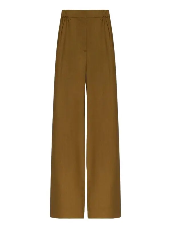 Max Mara Wool Wide-leg Trousers With Belt Detail - Brown