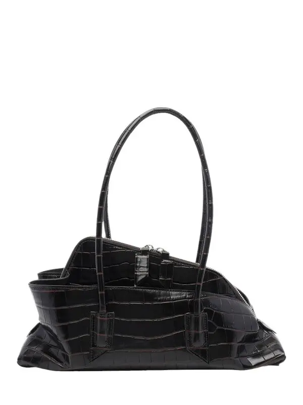 Attico La Passeggiata Small Leather Shoulder Bag - Brown