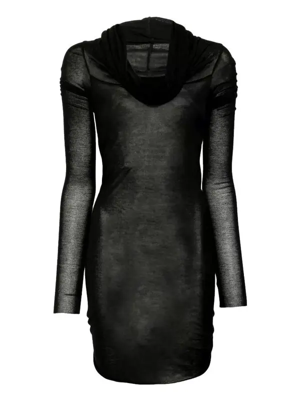 Rick Owens Long Sleeve Hooded T-shirt - Black