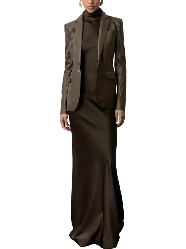 Ralph Lauren Parker Leather Blazer - Brown