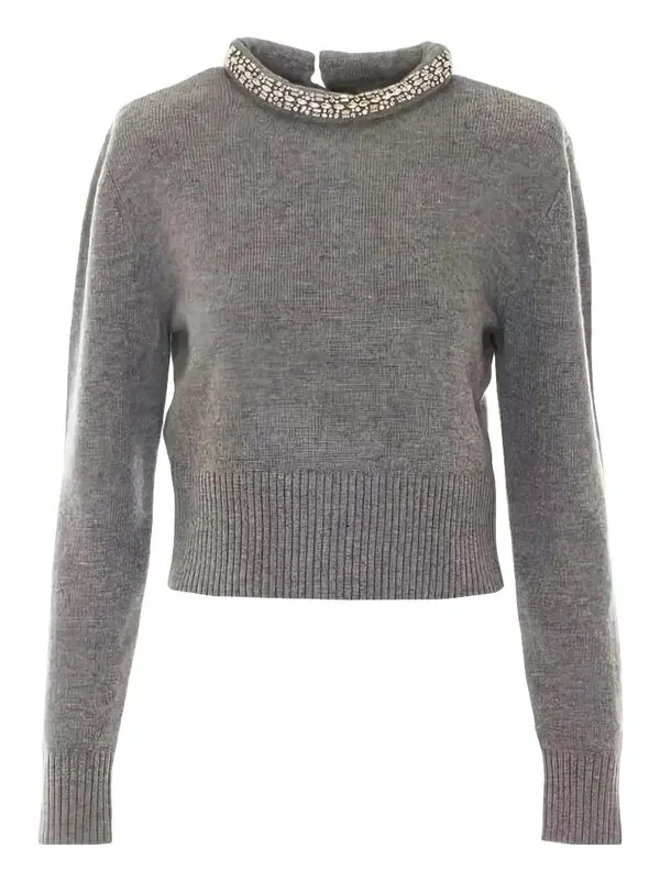 Pinko Berlino Crystal-embellished Sweater - Grey