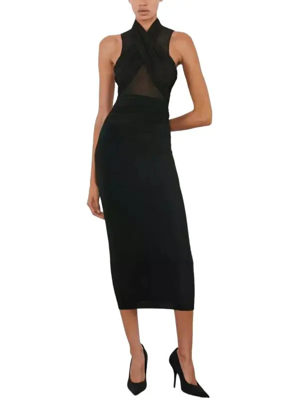 Wardrobe.NYC Ruched Midi Skirt - Black