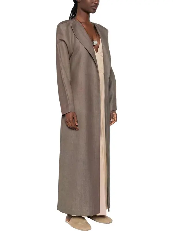 RUOHAN Perim Peak-lapels Open-front Coat - Brown
