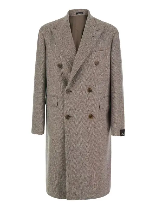 Tagliatore Double-breasted Herringbone Coat - Neutrals