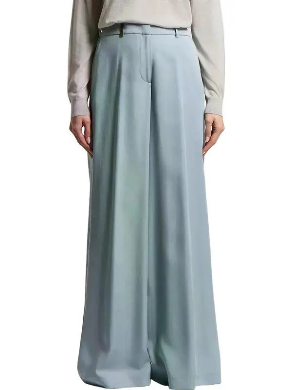 Peserico Pleat-detail Palazzo Pants - Blue