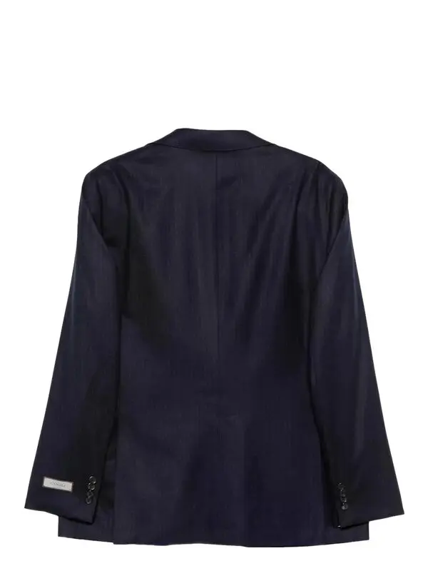 Canali Buttoned Pinstriped Suit - Blue