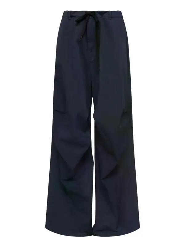 MAISON MARGIELA Navy Cotton Drawstring Wide Leg Pants - Blue
