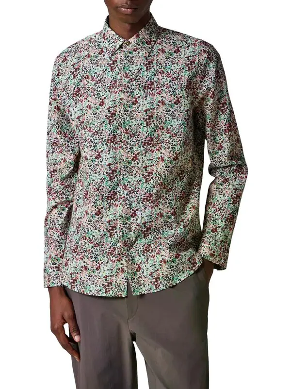 Paul Smith Slim-fit Multicolour Ditsy Floral Print Shirt - Neutrals